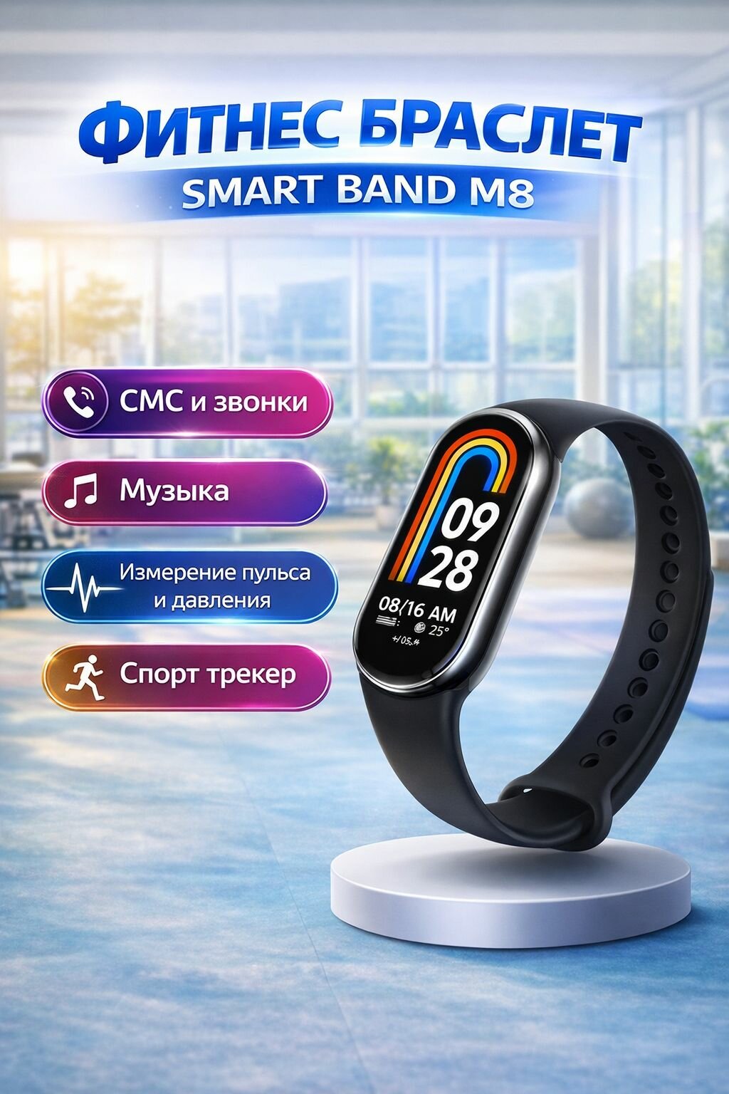 Фитнес-браслет Фитнес браслет, черный