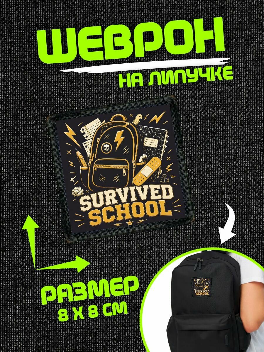 Шеврон на липучке нашивка SURVIVED SCHOOL