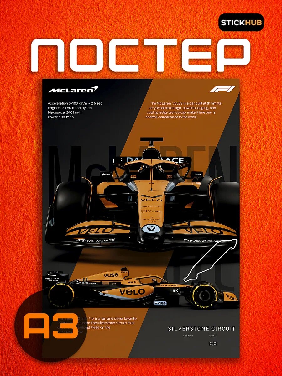 Постеры на стену интерьерные McLaren