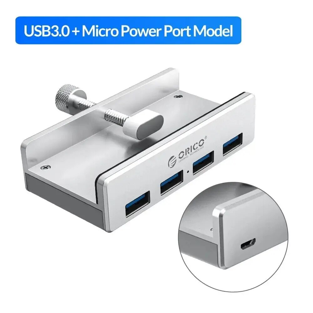 ORICO USB 3.0 4-портовый хаб USB 3.0 Power Silver