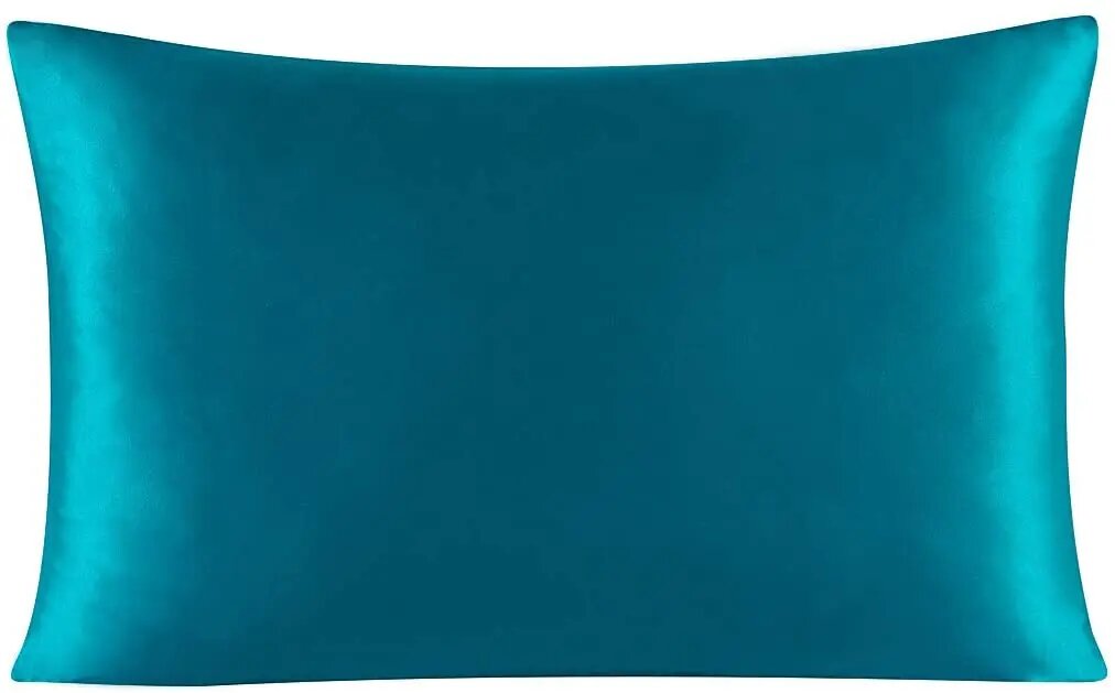 Шелковая наволочка 100% шелк шоколадный Бирюзовый, USQueen 50x75cm, peacockblue
