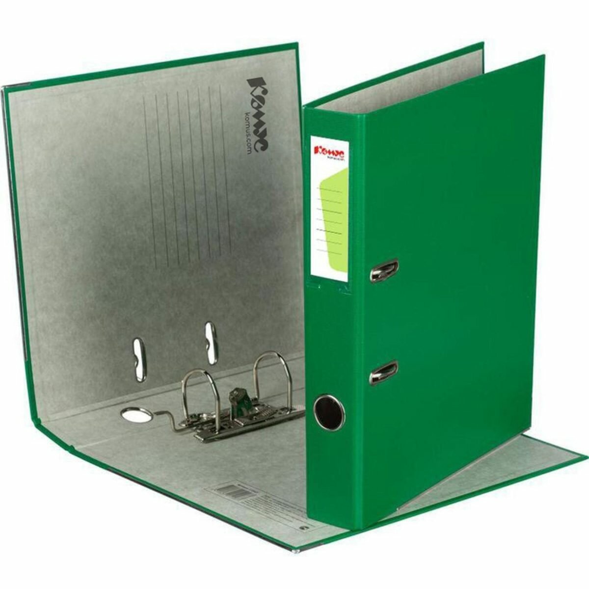 Папка-регистратор Комус Экономи (50мм, А4, до 350л.) зеленая (172027)