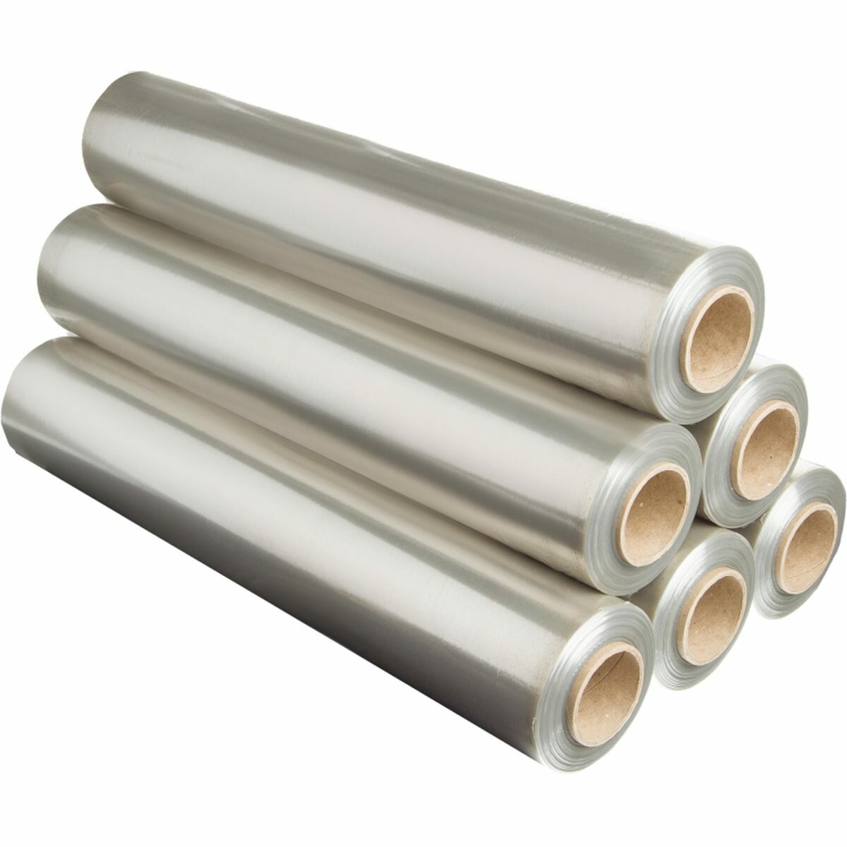 Стрейч-пленка для ручной упаковки, вторичное сырье Бизнес 2кг, 20мкм, 220м х 500мм, прозрачная, набор 6шт.