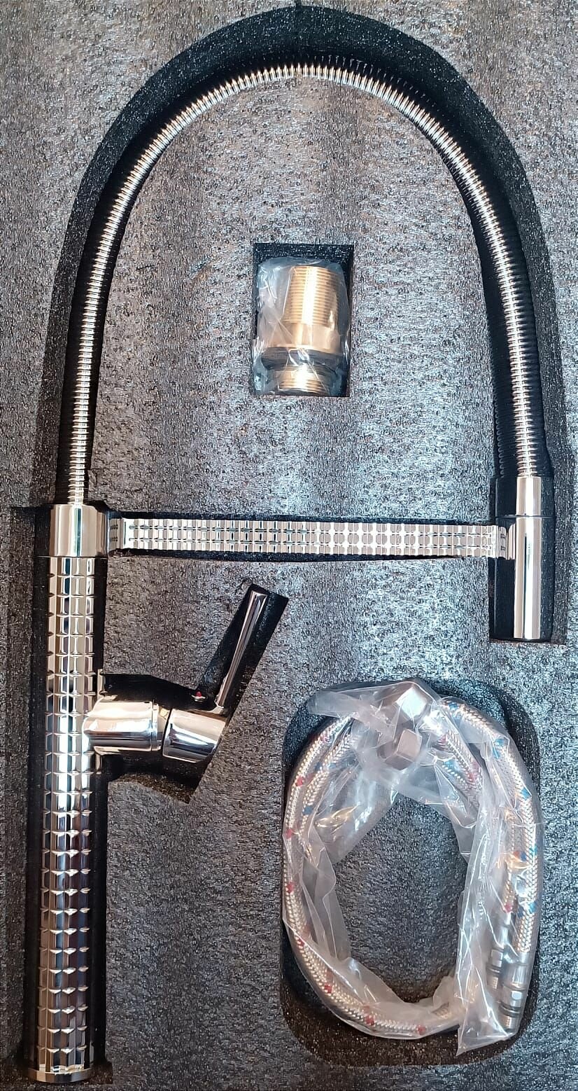 Смеситель для кухни Dikalan PREMIUM D4088 с гибким изливом, хром глянец