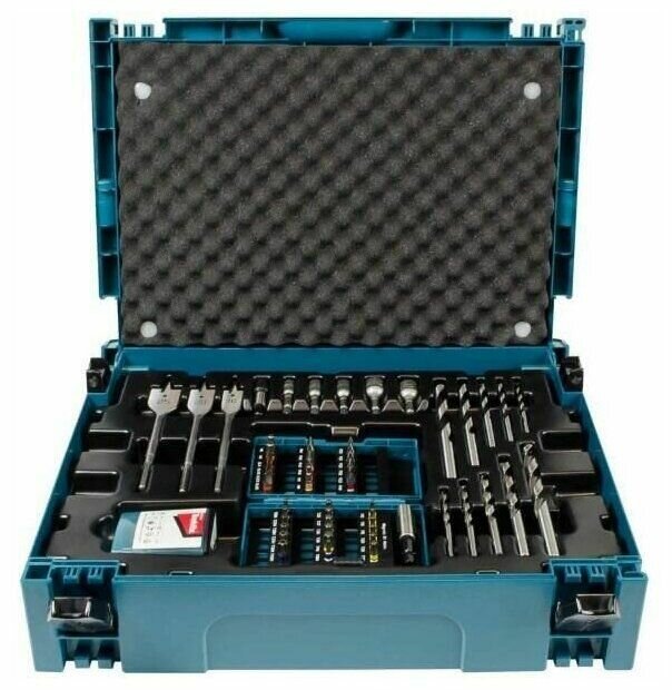 Набор сверл и бит Makita B-53768, 56 предметов в кейсе Makpac/ Набор инструментов для дрелей, шуруповертов и гайковертов