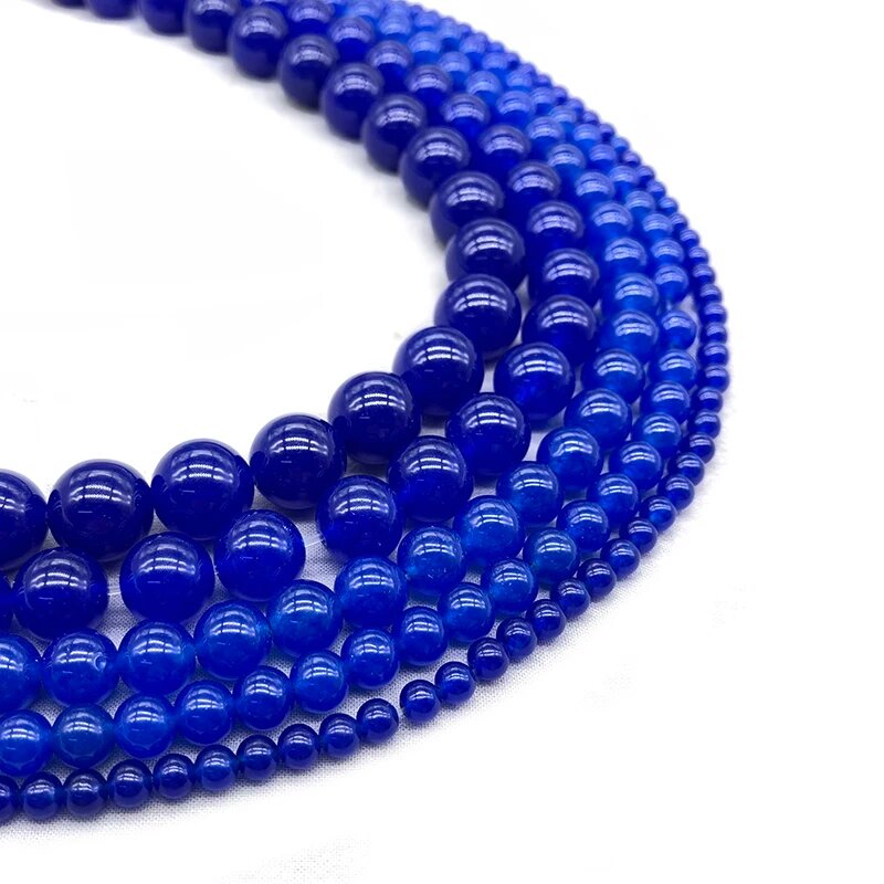 Бусины халцедон темно-синие 15 дюймов 8mm approx 46beads