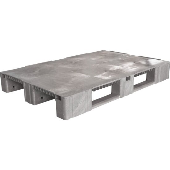 Паллет Тара п/э 1200х800х150 мороз. сплошной, на 3 полозьях цв. серый