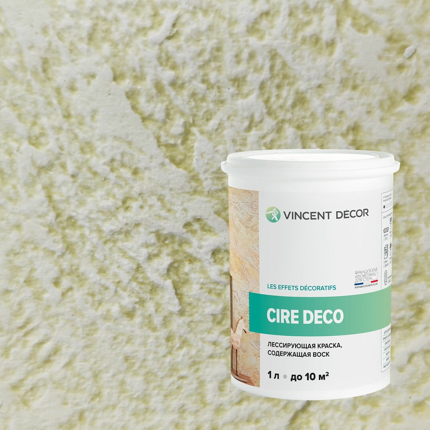 Краска декоративная лессирующая с воском Vincent Decor Cire Deco (1л) 51176