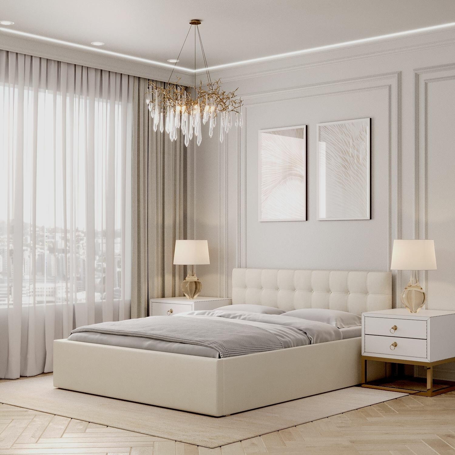 Двуспальная кровать 195 x 215 см