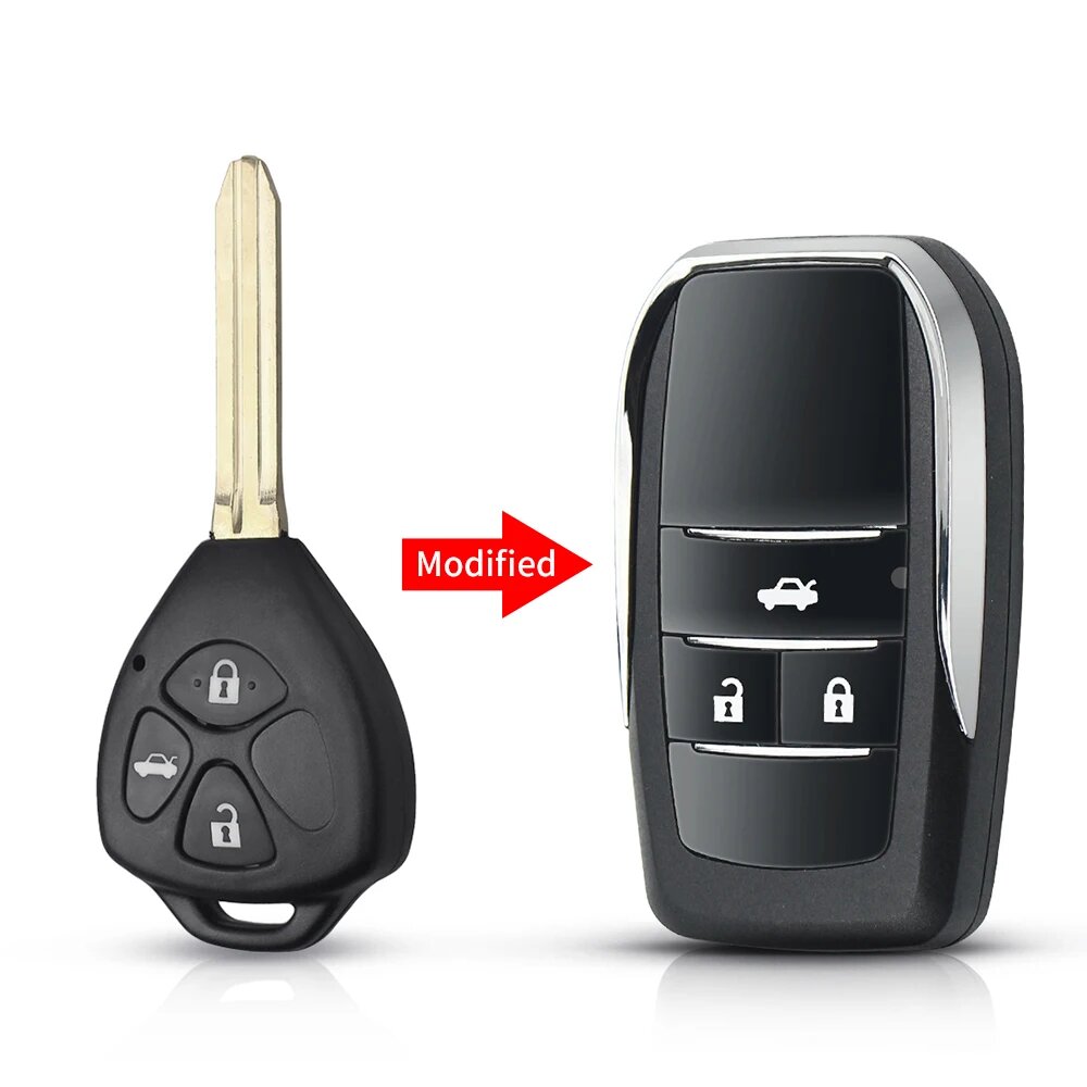 Чехол для ключа авто Toyota, 2/3/4 кнопки, черный, Model 6 TOY43