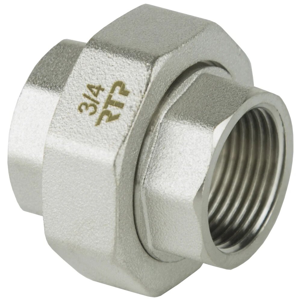 RTP Американка прямая, латунь, внутренняя/внутренняя резьба 3/4", инд. уп, никель, 42254