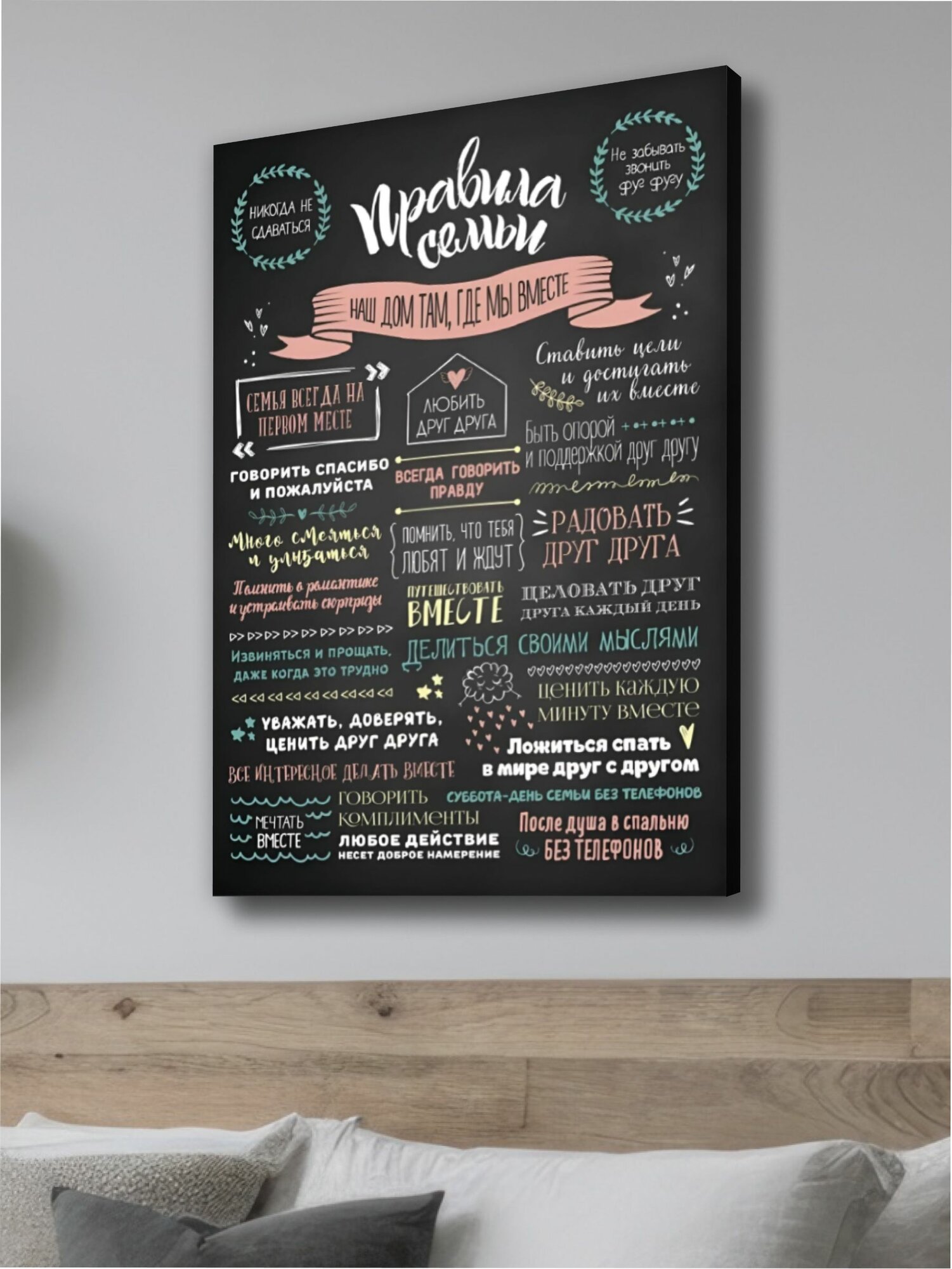 Картина Правила семьи модульная 50x70см 1шт.