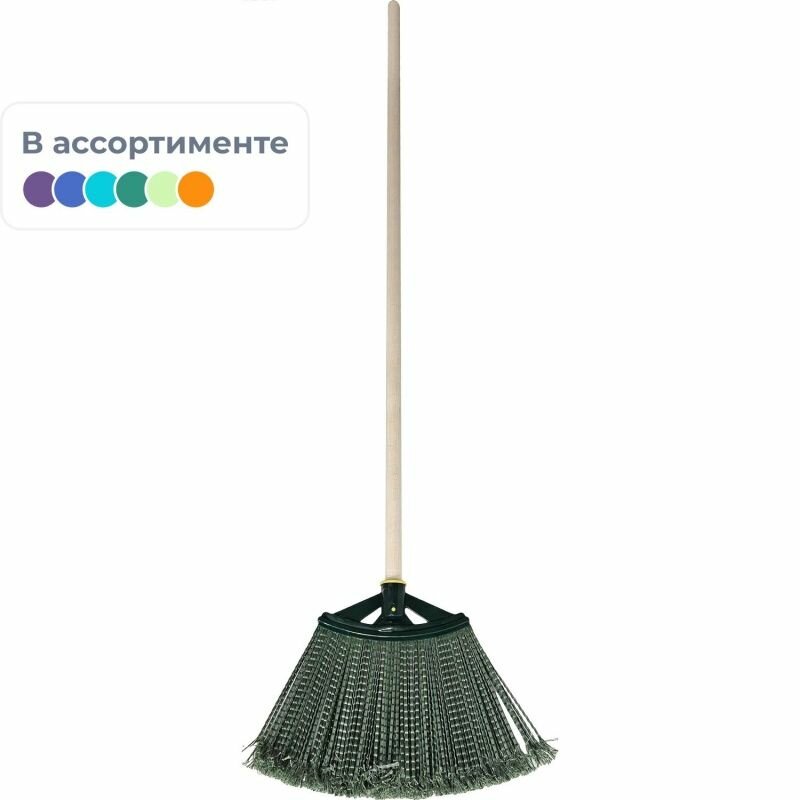 Метла КНР "Оптима", на деревянном черенке, 1 сорт
