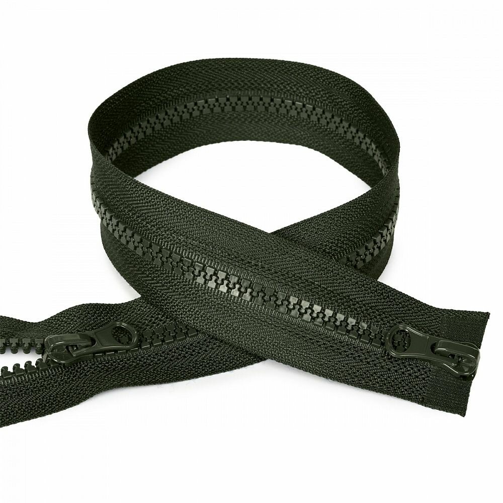 Молния MaxZipper тракторная, 2 замка, усиленные звенья, 70 см, цвет F328, хаки, упаковка 50 штук