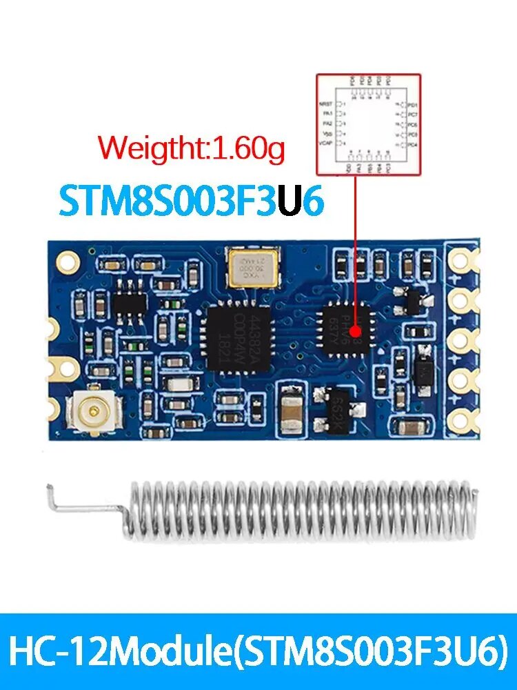 Беспроводной микроконтроллер HC-12 4438 Baishundianzi 5PCS, STM8S003F3U6