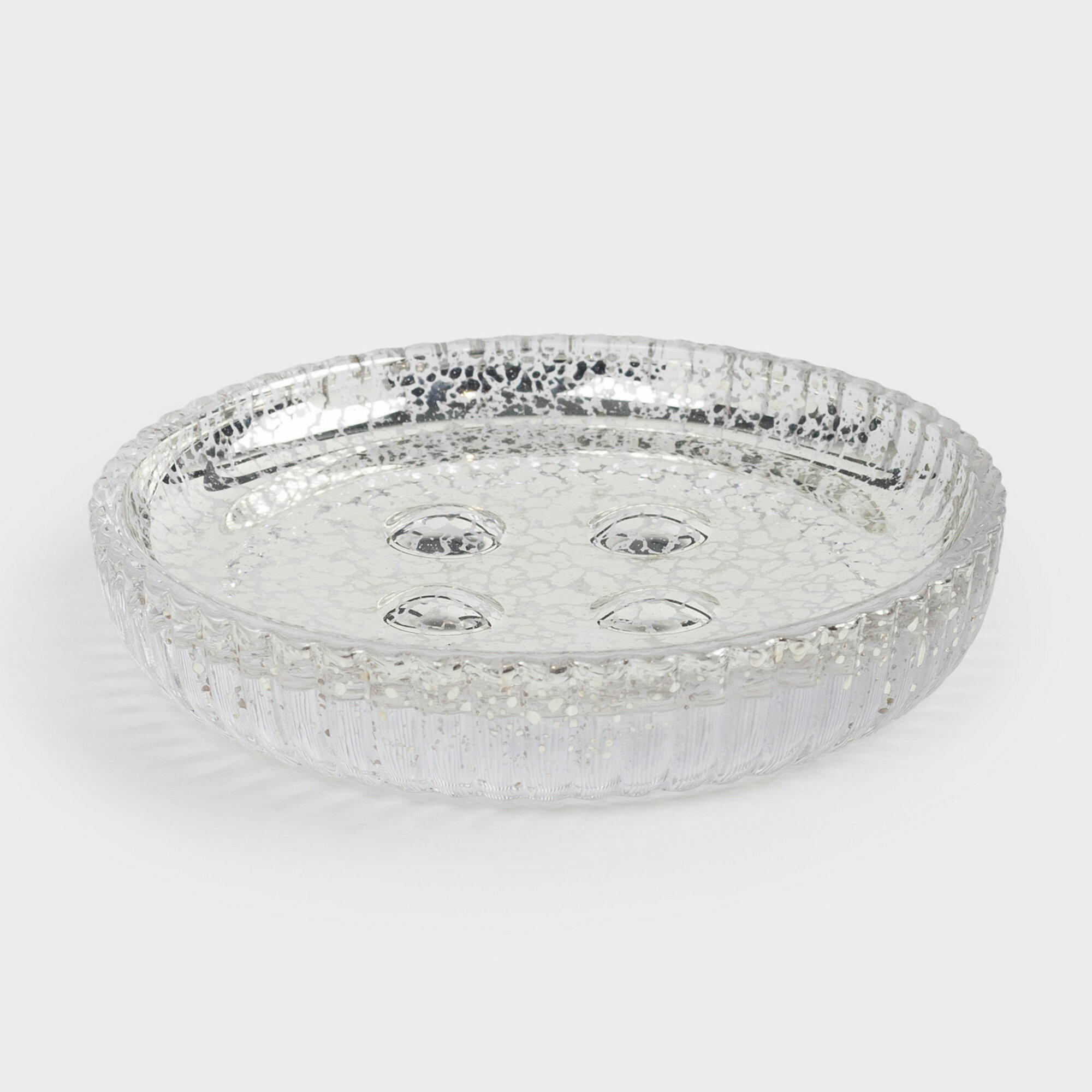 Мыльница, 11 см, стекло, круглая, золотистая, Patina rib, Kuchenland