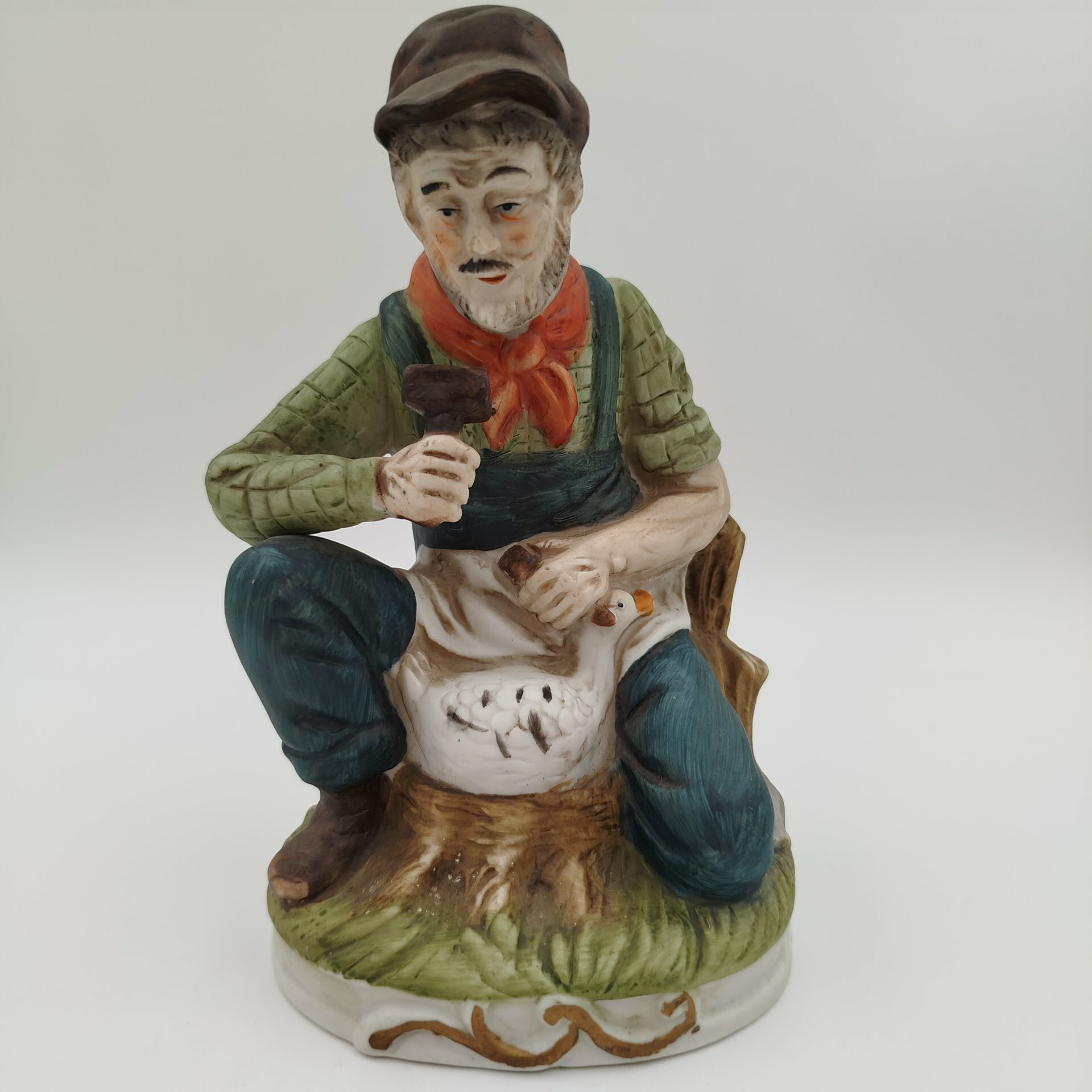 Статуэтка "Старик с гусём", фарфор, бисквит, роспись, Европа, 1980-1990 гг.