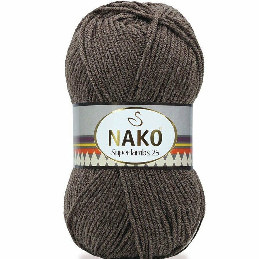 Пряжа Nako SUPERLAMBS 25 5667 коричневый (5 мотков)