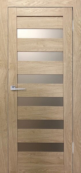 Межкомнатная Дверь Verda Бавария 03 3Д-Люкс Ясень Сонома со Стеклом Сатинато 2000х800мм (Полотно 1шт) / Верда