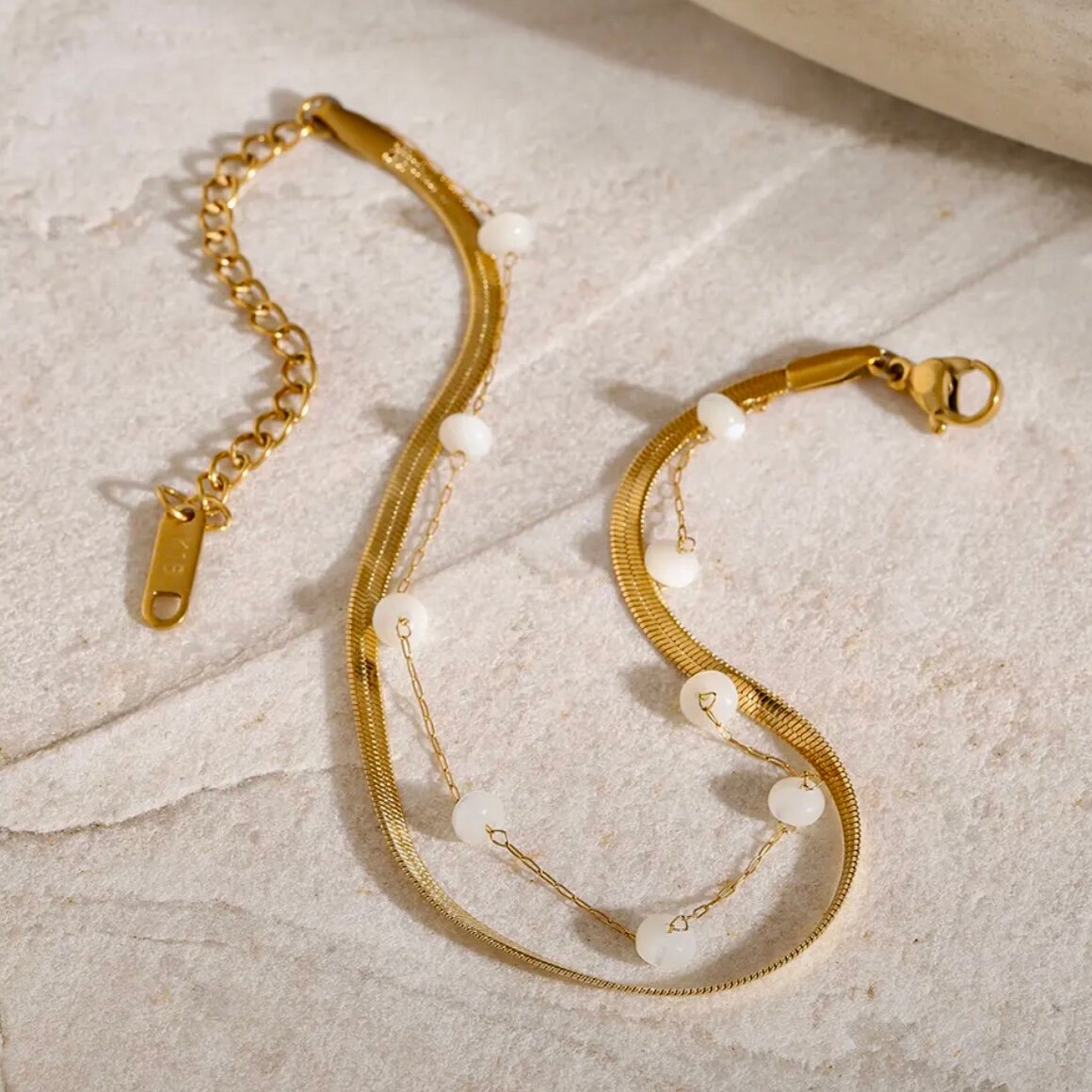 Браслет-цепочка, кошачий глаз синтетический, кошачий глаз