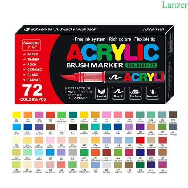 GuangNa Маркер Акриловый, 72 шт.