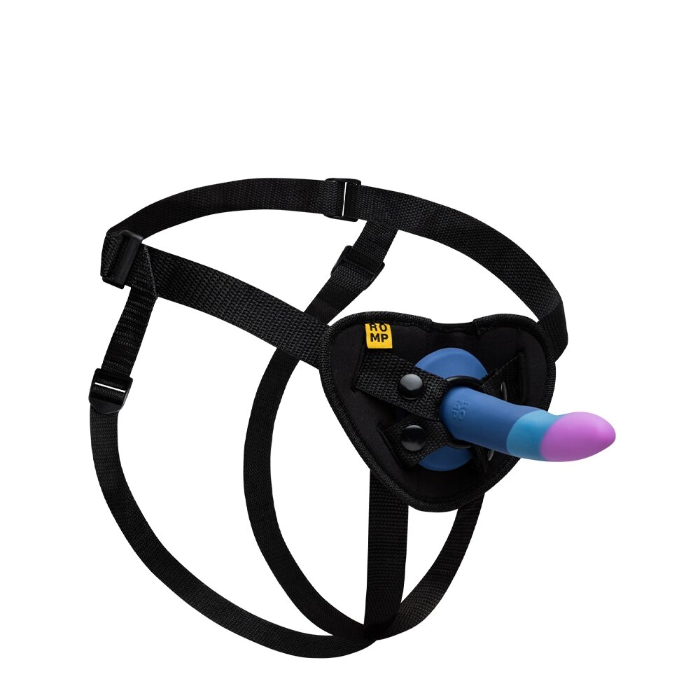 Страпон Romp Piccolo Pegging Kit, черный, сине-фиолетовый, с присоской