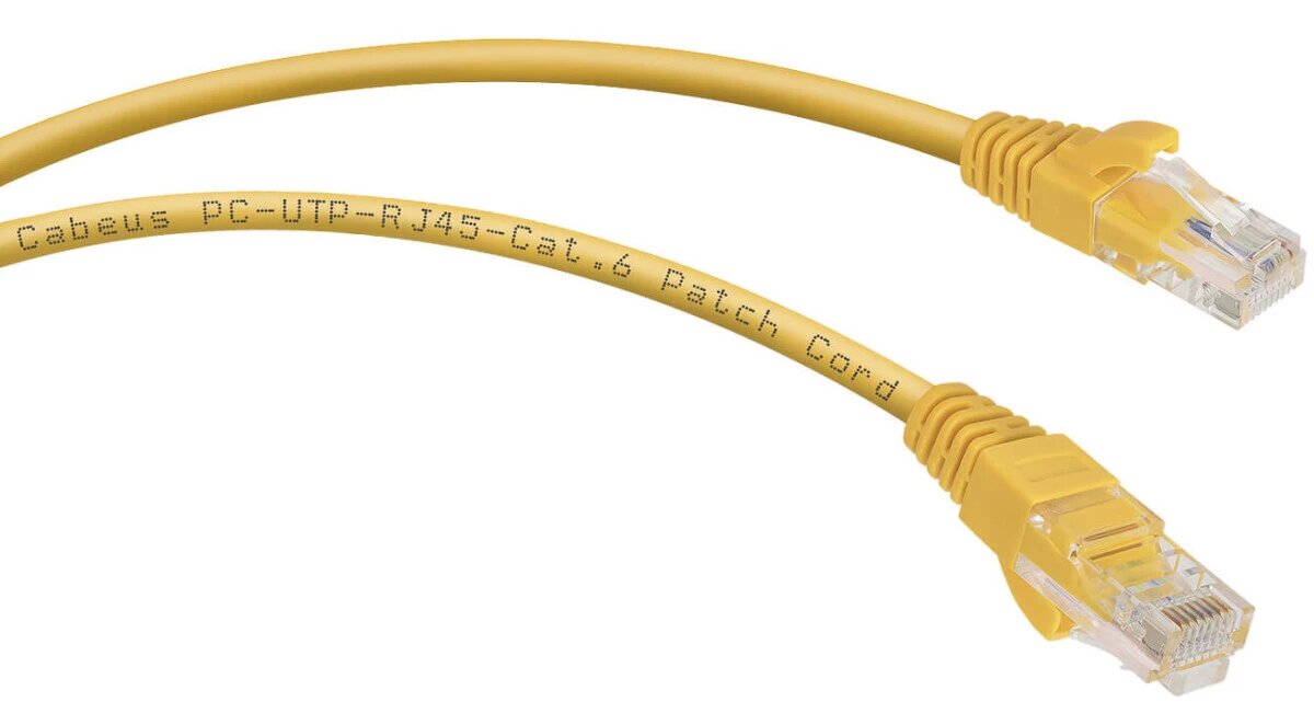 Патч-корд Cabeus 3м (PC-UTP-RJ45-Cat.6-3m-YL-LSZH)