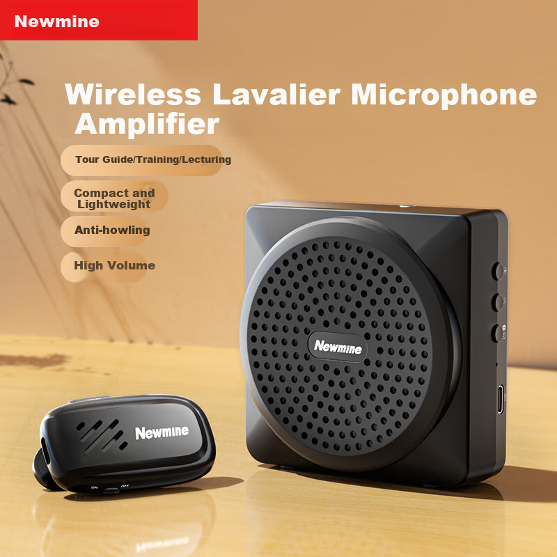 Newmine U-238 Pro Mini Bee Amplifier Teacher Special Tour Guide Wireless Neck Speaker Outdoor Megaphone Mini Portable High Volume Bluetooth Speaker Black