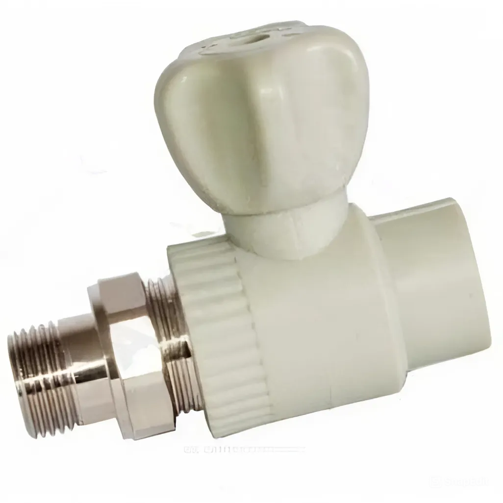 Кран шаровой PP-R серый Дн 20х1/2" НР прямой для радиатора RTP (РосТурПласт) 27903