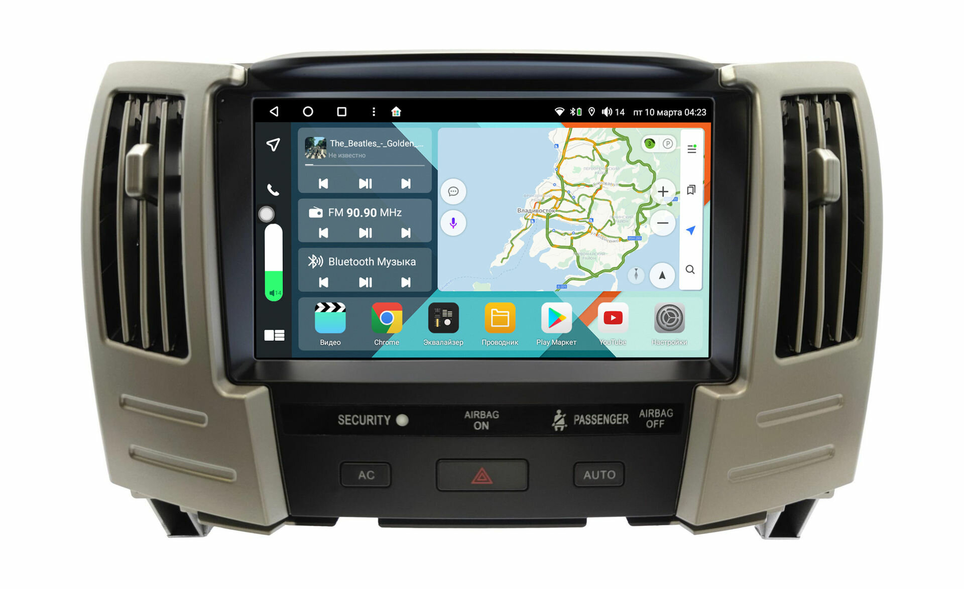 Магнитола Toyota Harrier 2003 - 2012, Lexus RX 2003 - 2009 Тип 2 9 дюймов, 4/64GB, 8 ядер, DSP, 4G, Android 10 / Wide Media