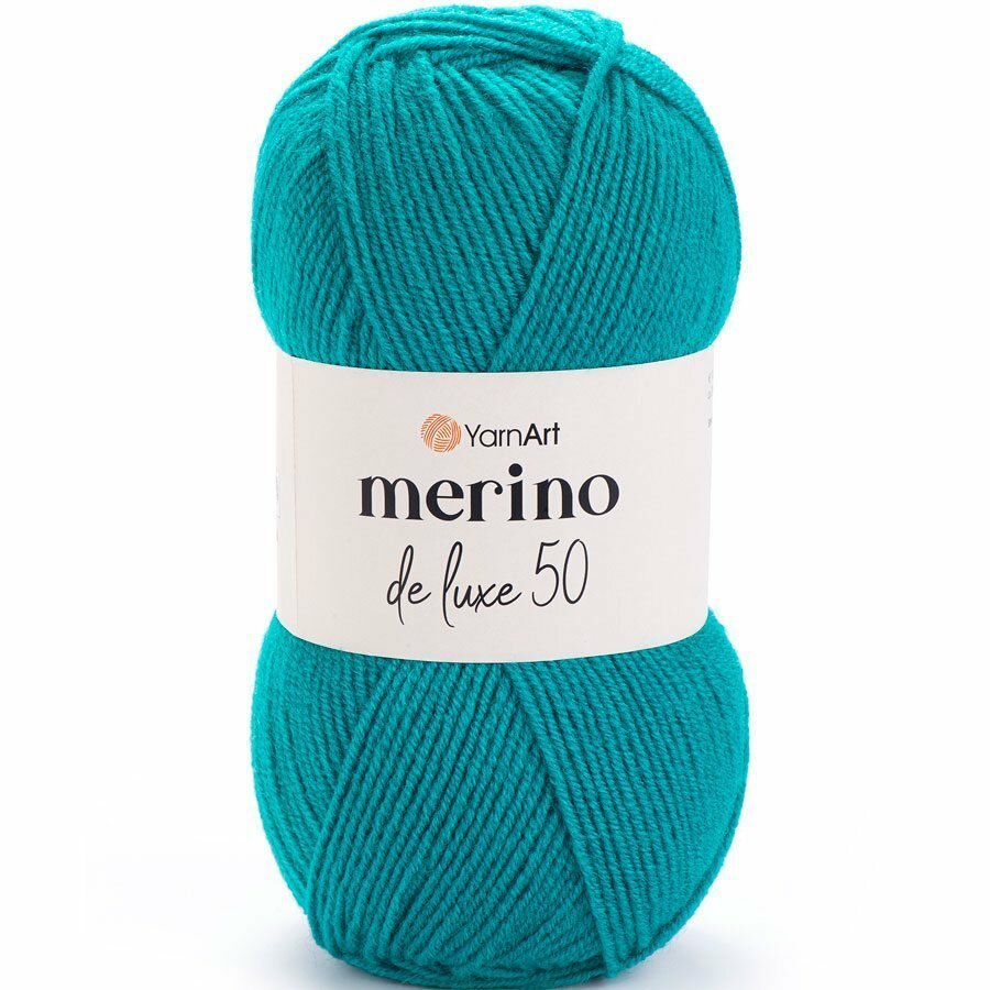 Пряжа Yarnart MERINO DE LUXE 50 11448 зел. бирюза (5 мотков)