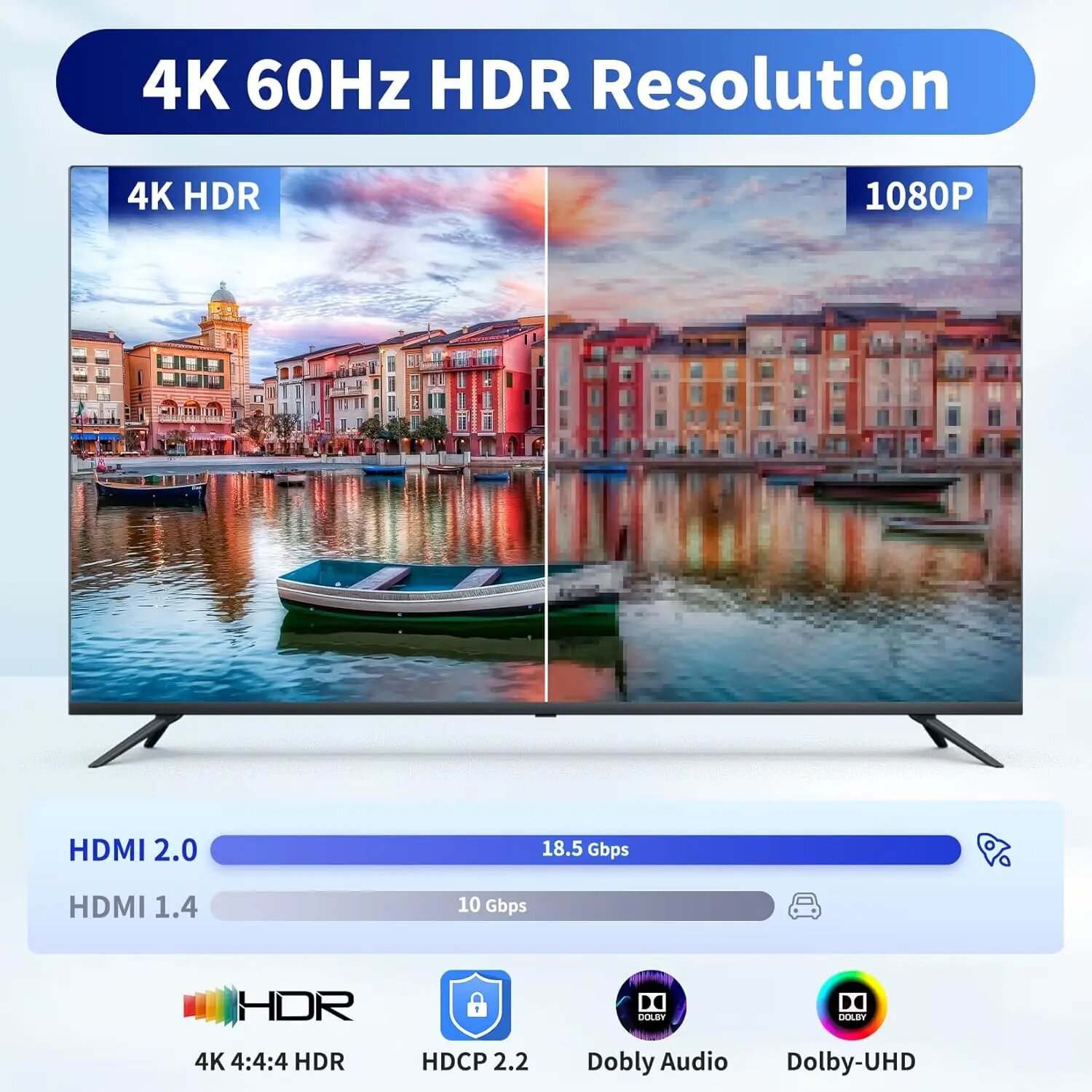 HDMI-сплиттер Duorem 4K 1 в 2, кабель USB — фото 1