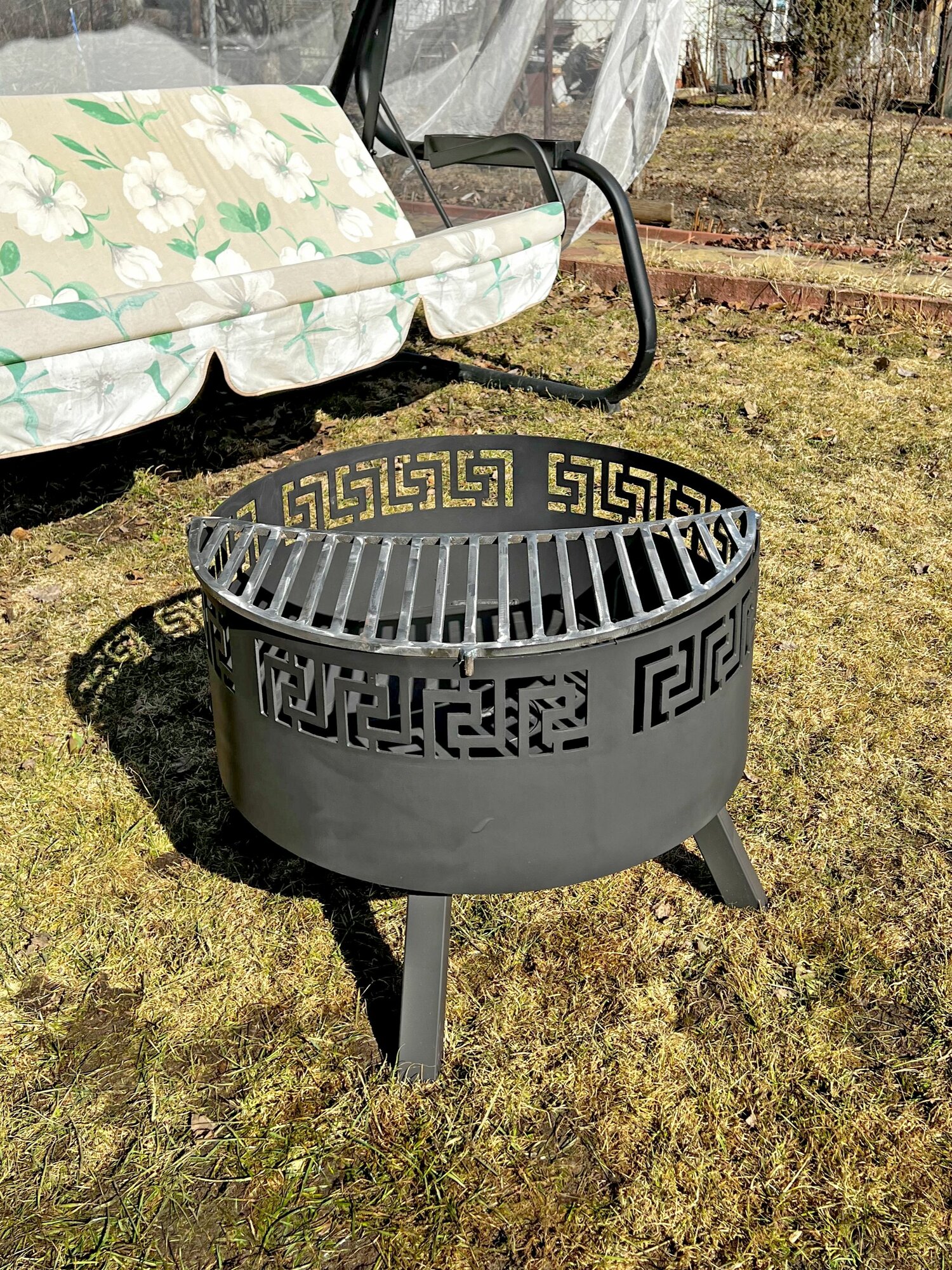 Костровая чаша Греческая 3в1(Решетка Гриль+Купол) 70 см 0,3 см