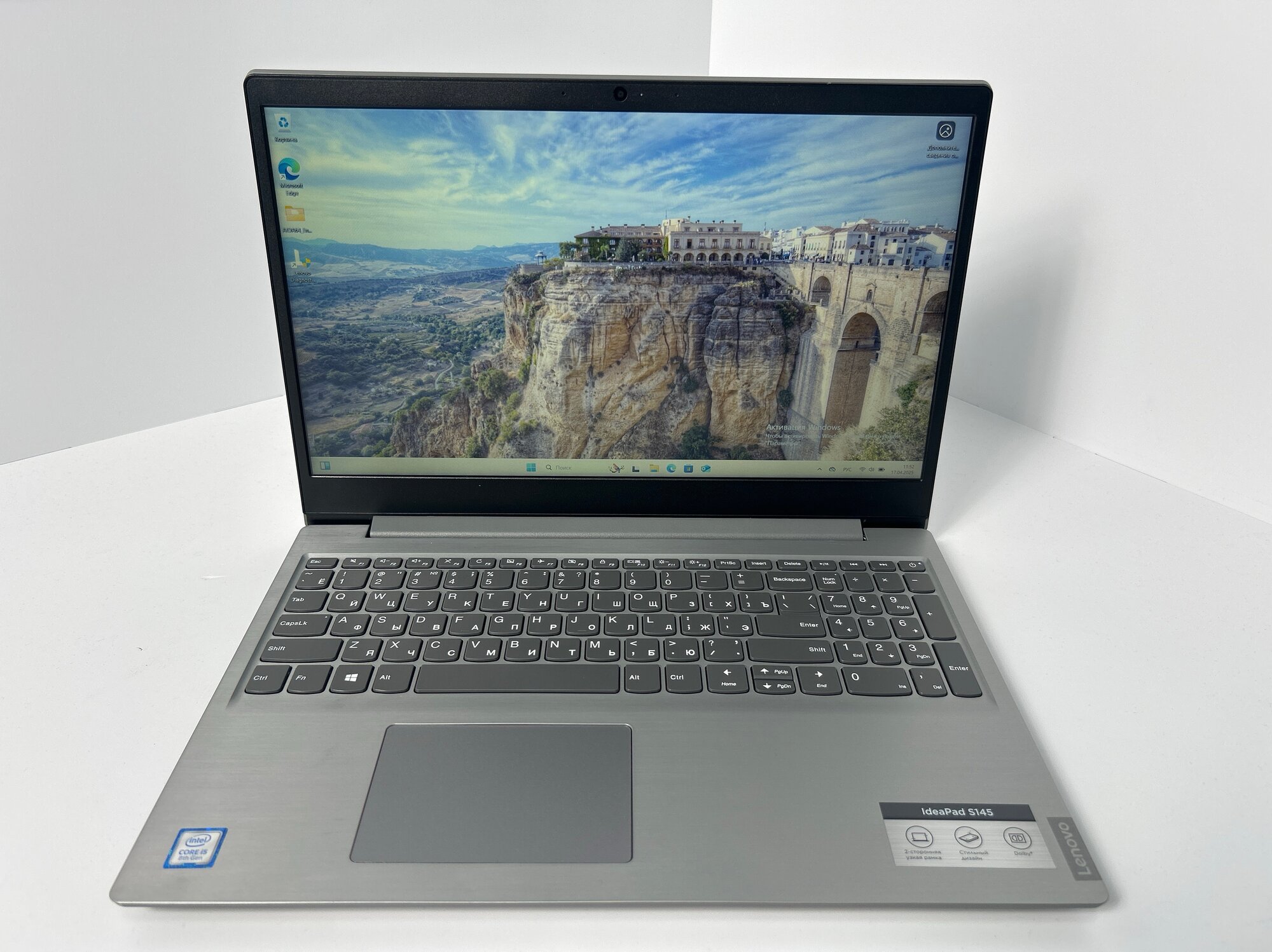 Ноутбук Lenovo IdeaPad S145-15IWL (81MV00SPRK) 15.6"/Intel Core i5 8265U/RAM 8GB/SSD 128GB/Intel UHD Graphics/1920*1080/DOS/Подсветка кл-ры: нет/серый. Состояние: C1