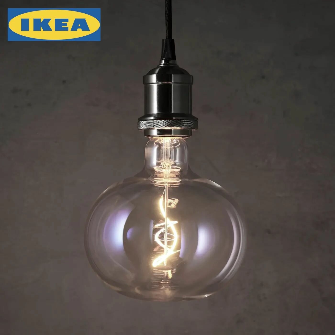 IKEA MOLNART Светодиодная лампа E27 260 люмен, эллипсная многоцветная, 150 мм