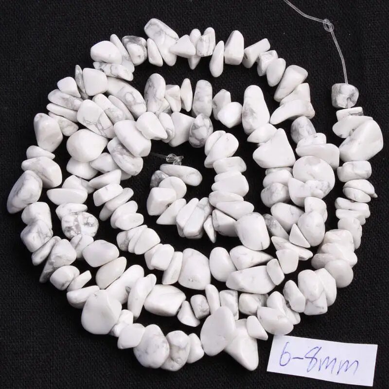 Бусины из натурального камня IUXURYGEM-TOUCH 5-8 мм Белый, White Howlite