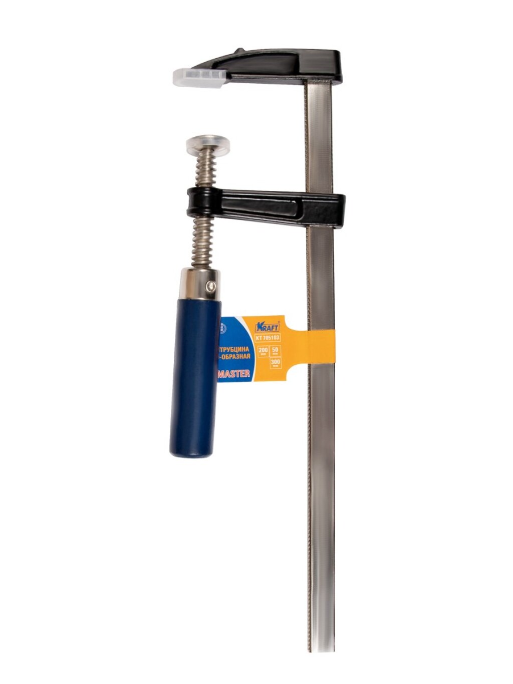 Струбцина F образная 250 Х 50 Х 300 мм "KRAFT" MASTER (деревянная рукоятка)