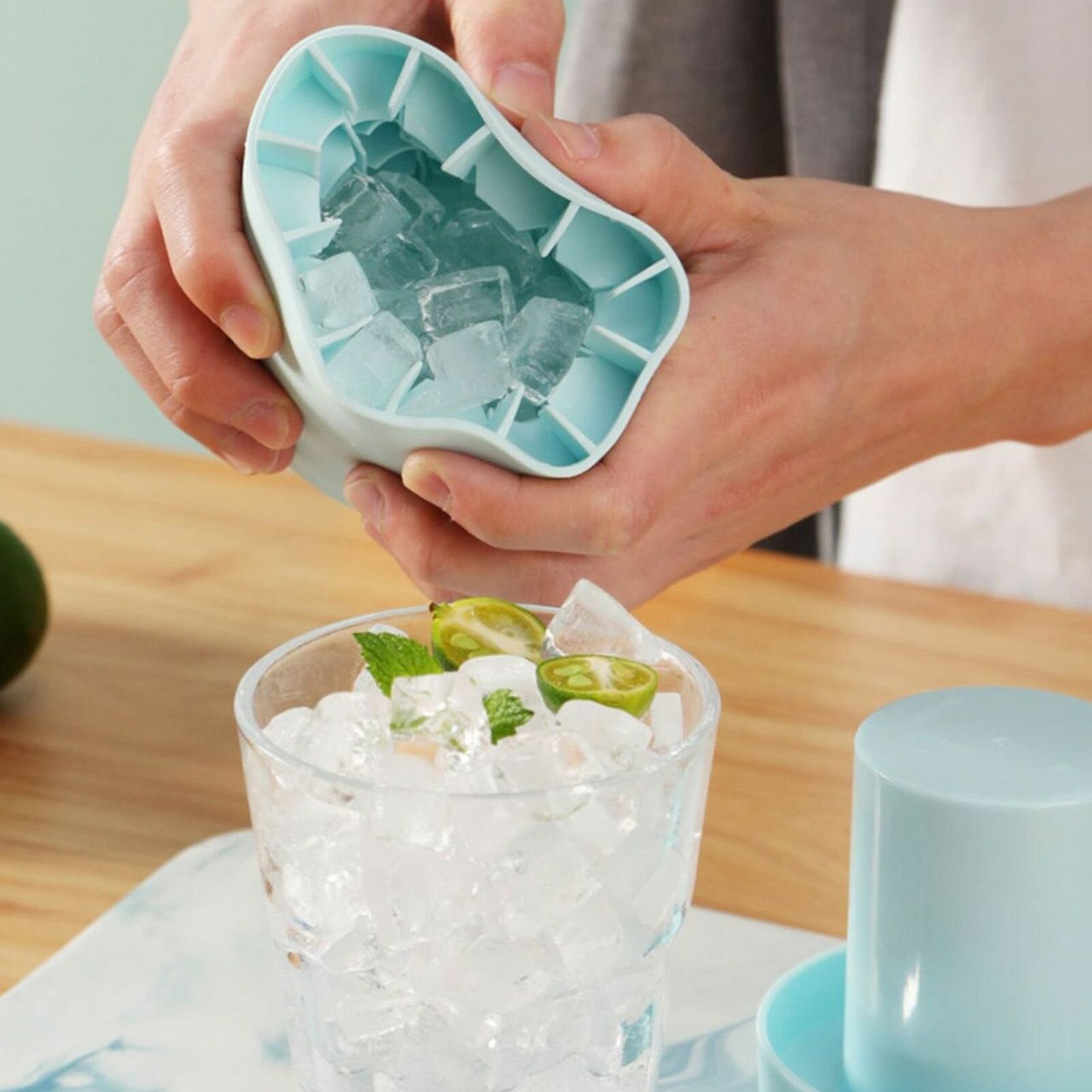 Силиконовая форма для льда круглая быстрое приготовление компактная для напитков и коктейлей