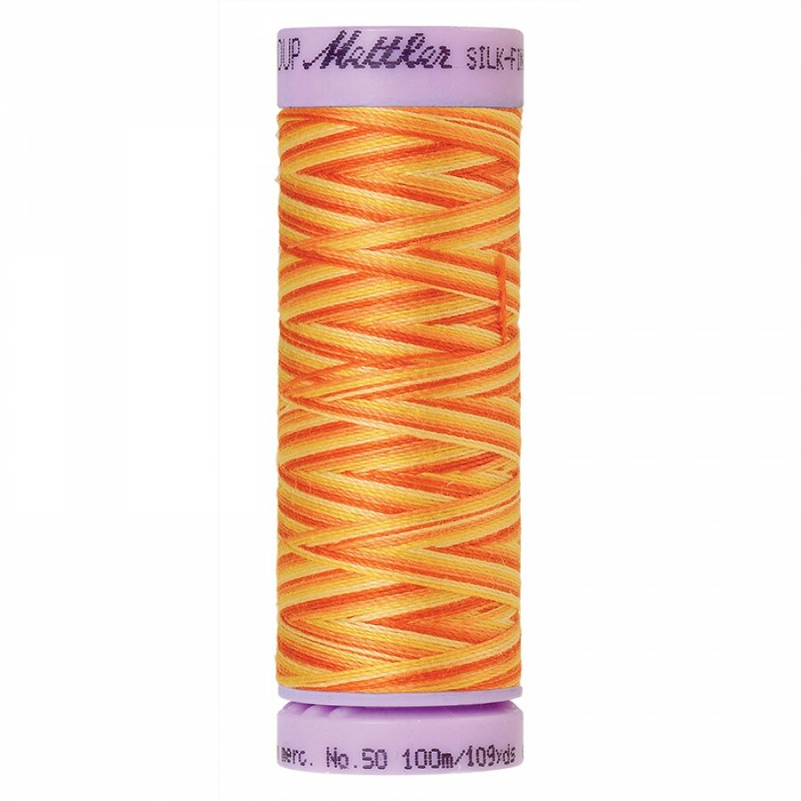 Нить для машинного квилтинга SILK-FINISH MULTI COTTON 50, 100 м 9831 Orange Ana