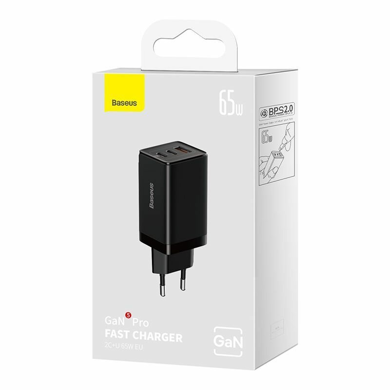 Baseus 65 Вт Зарядное устройство Gan5 мощностью USB Type C для быстрой зарядки Адаптер
