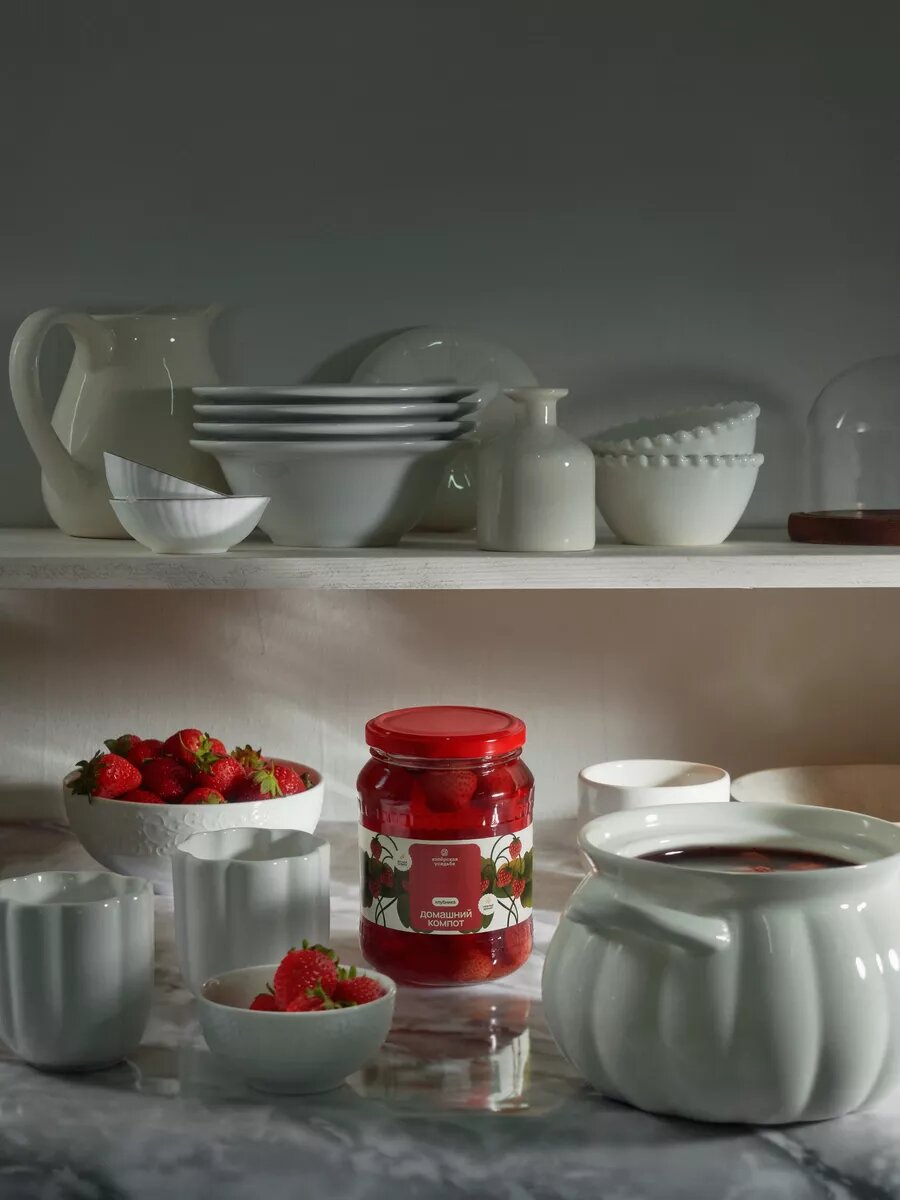 Домашний компот из клубники, 720 гр.