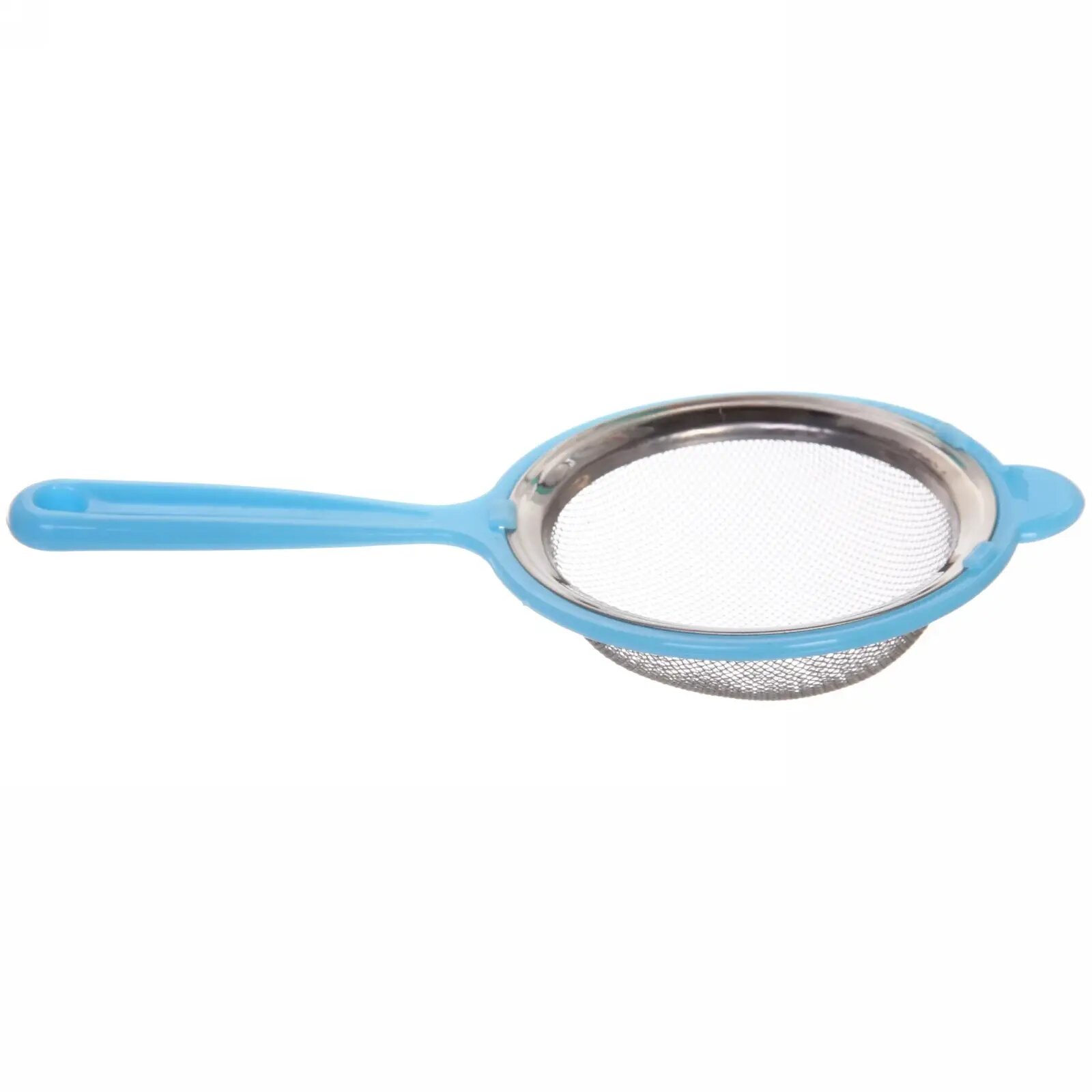 Сито металлическое 10см с голубой ручкой, для просеивания и процеживания