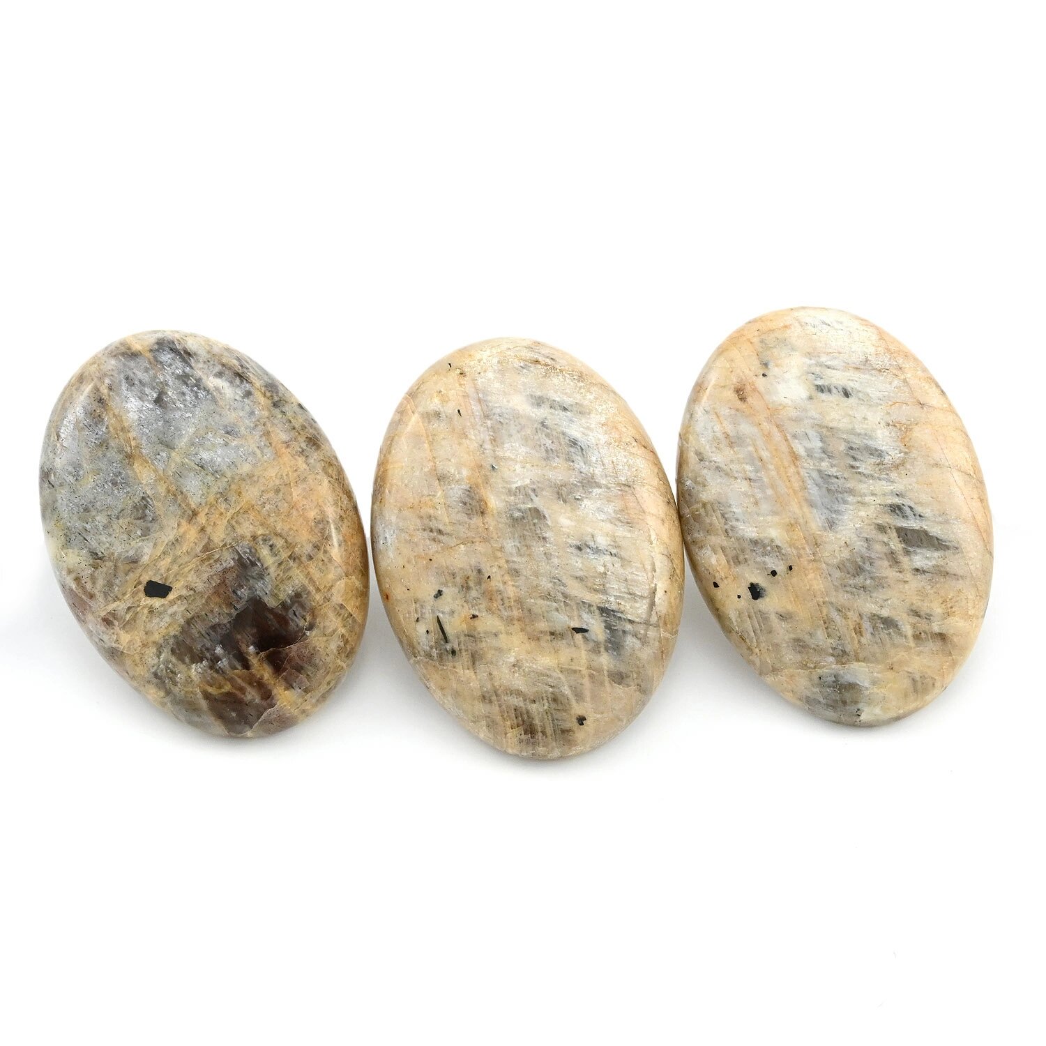 Кабошон из камня лунник-беломорит овал 35*25*5,5мм