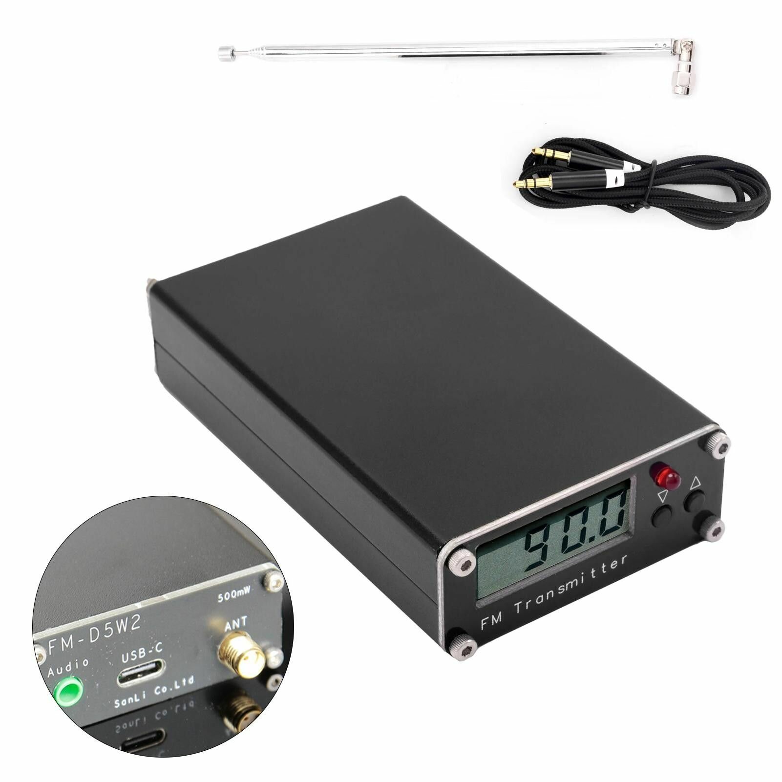 OZ-URJSH 0,5 Вт 500 мВт стерео 76-108M FM-передатчик с цифровым дисплеем