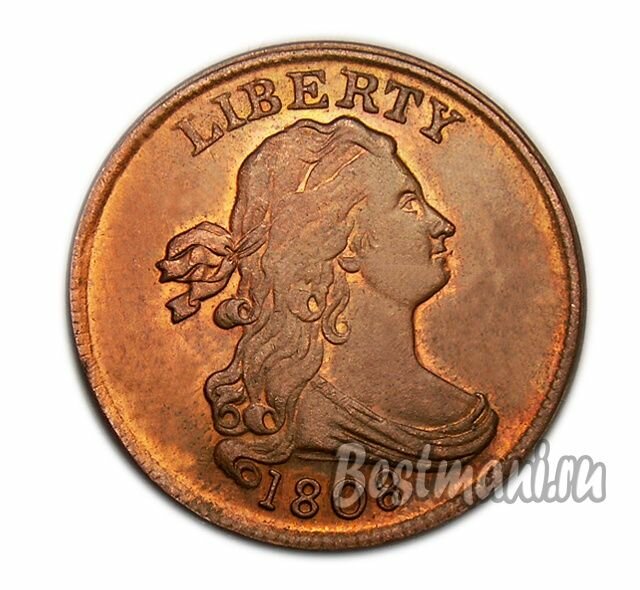 Half Cent 1808 года 1/2 цента США сувенирная копия медной монеты монеты, нумизматика, деньги для коллекции