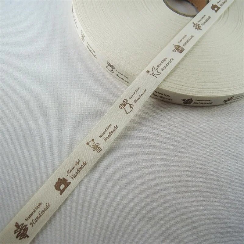 Хлопковая лента белая 15 мм, Handmade, 5 ярдов