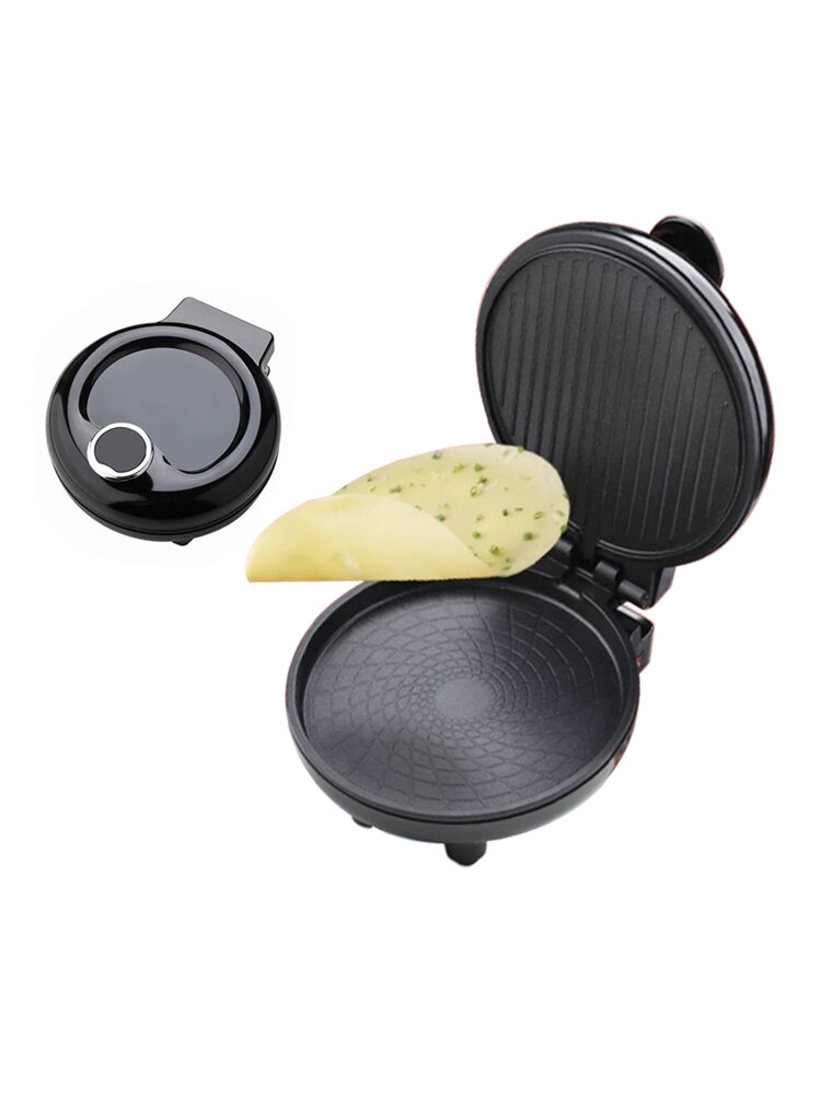Бытовая электрическая сковорода, антипригарное покрытие, сковорода для жарки, гриль-машина, двухсторонний нагрев, диаметр 20 см, форма для выпечки блинов/пиццы, черная