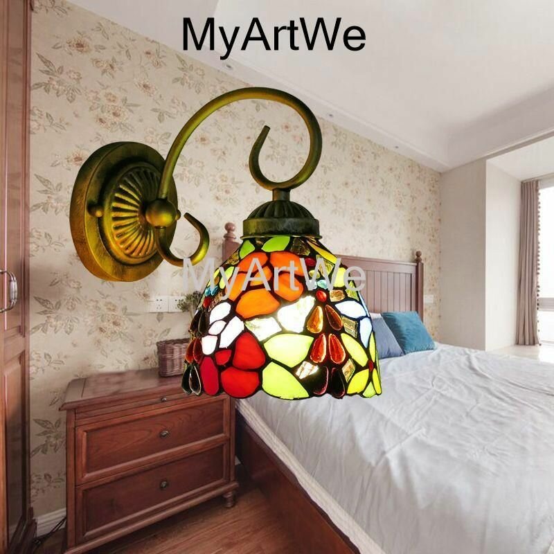 Бра MyArtWe M100W Стеклянный настенный светильник от Тиффани