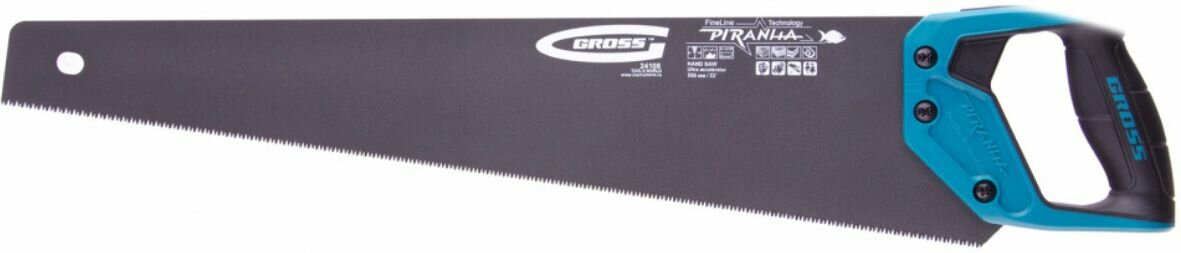 Ножовка по дереву с тефлоновым покрытием 550мм 11-12 TPI 3D мелкий зуб GROSS