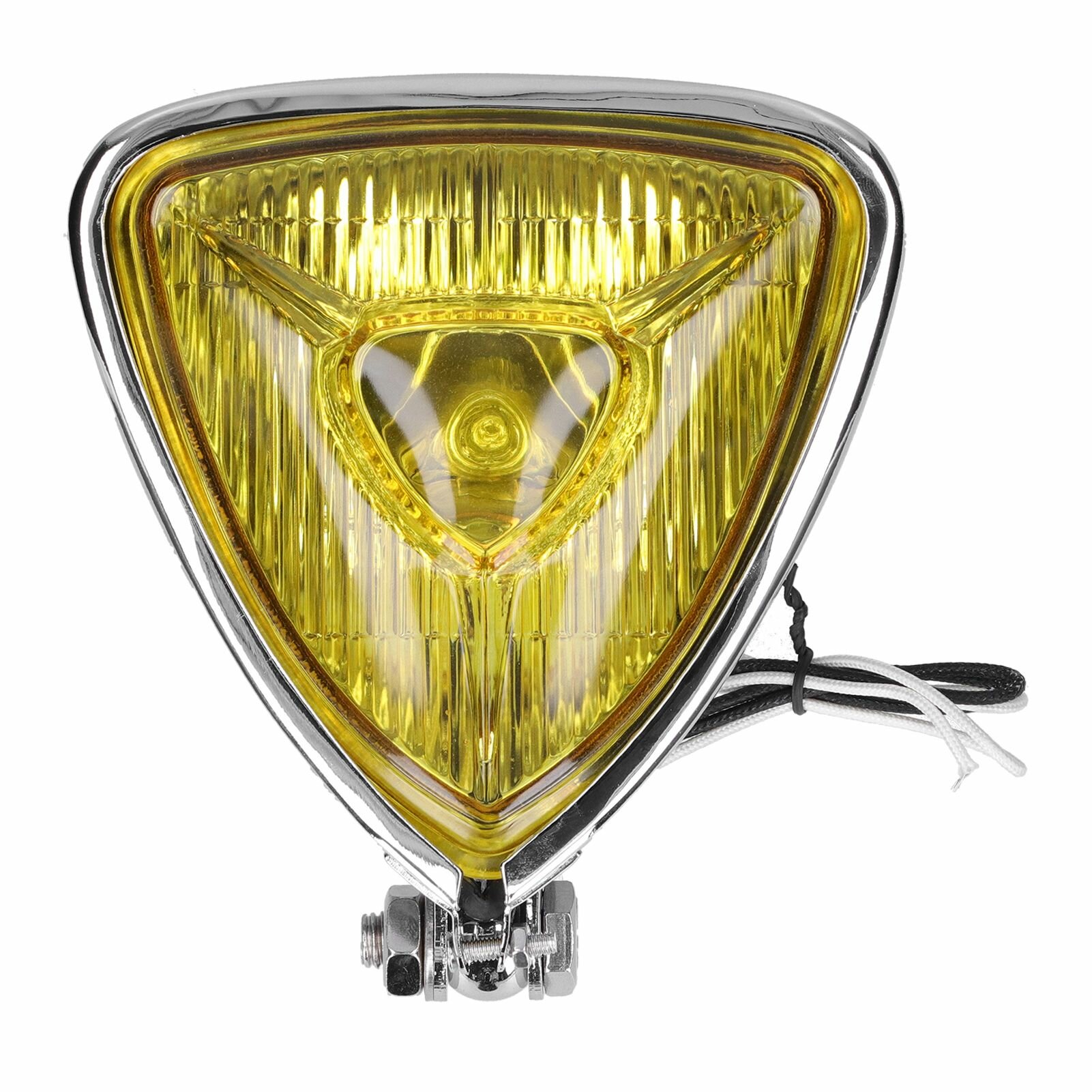 Треугольная ретро-фара 12V 55W (желтая) для ATV
